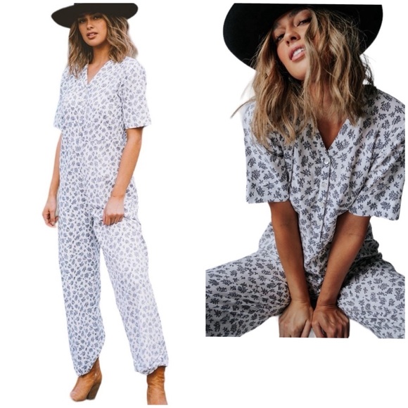 Bobbi Wren | Pants & Jumpsuits | Bobbie Wren Bobbie Time Jump Suit White And Black Cotton Size ...